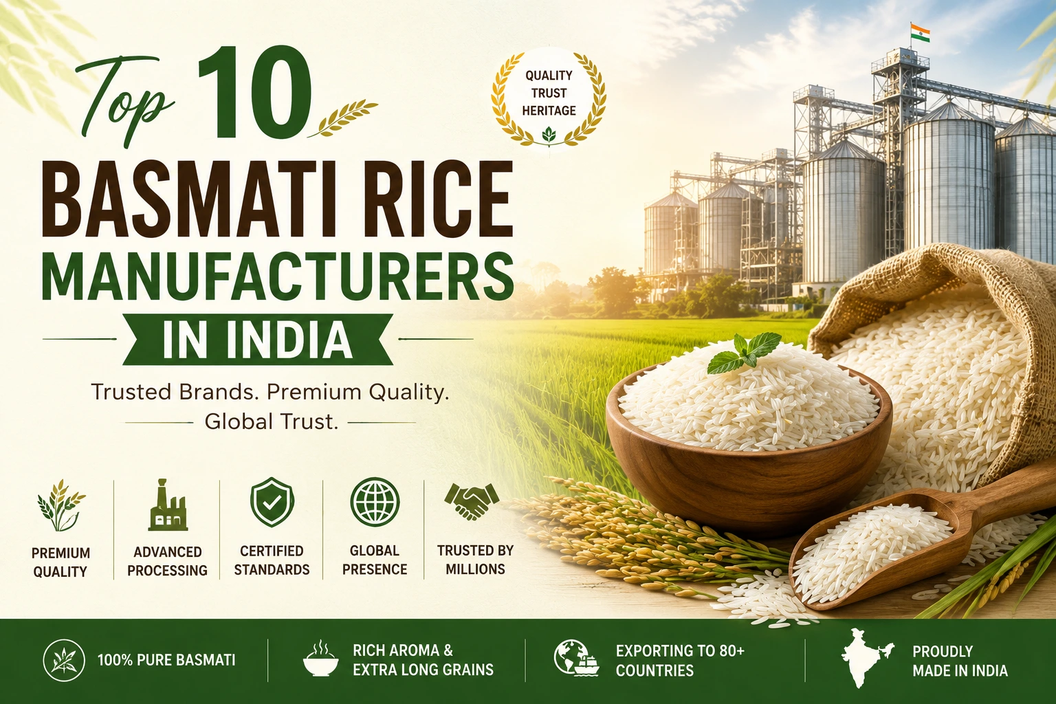 Top 10 Basmati Rice Manufacturers in India for Global Buyers & Trade (2026)